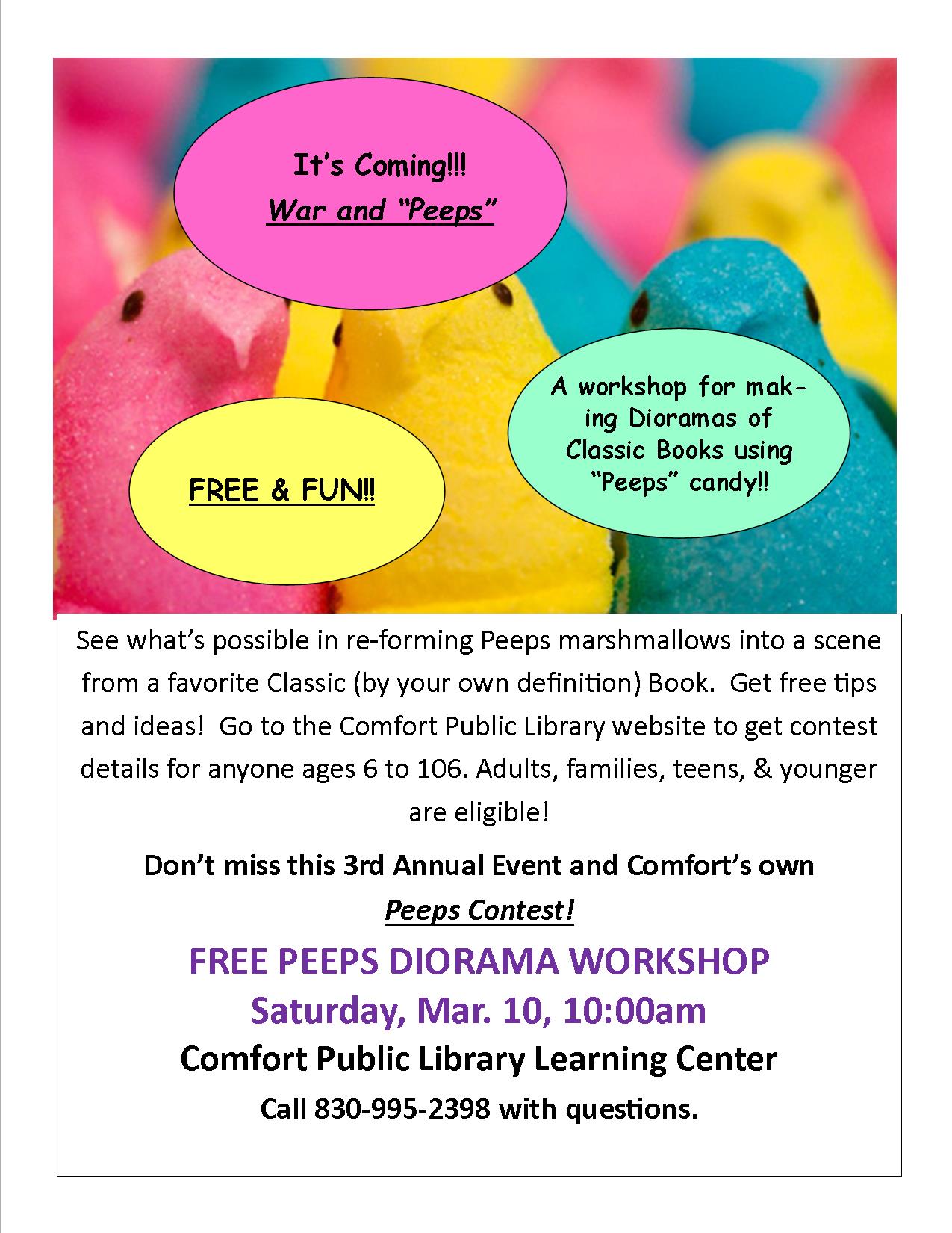 Peeps Workshop Poster – Comfort Public Library