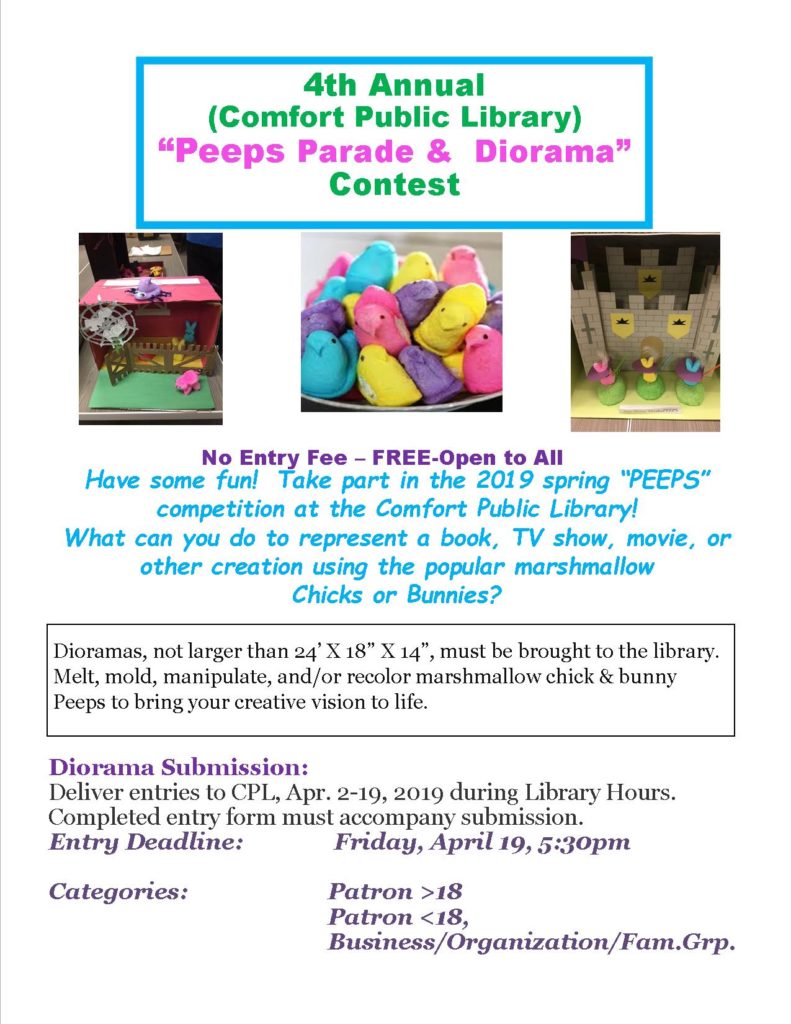 Peeps 2019 Contest Poster – Comfort Public Library